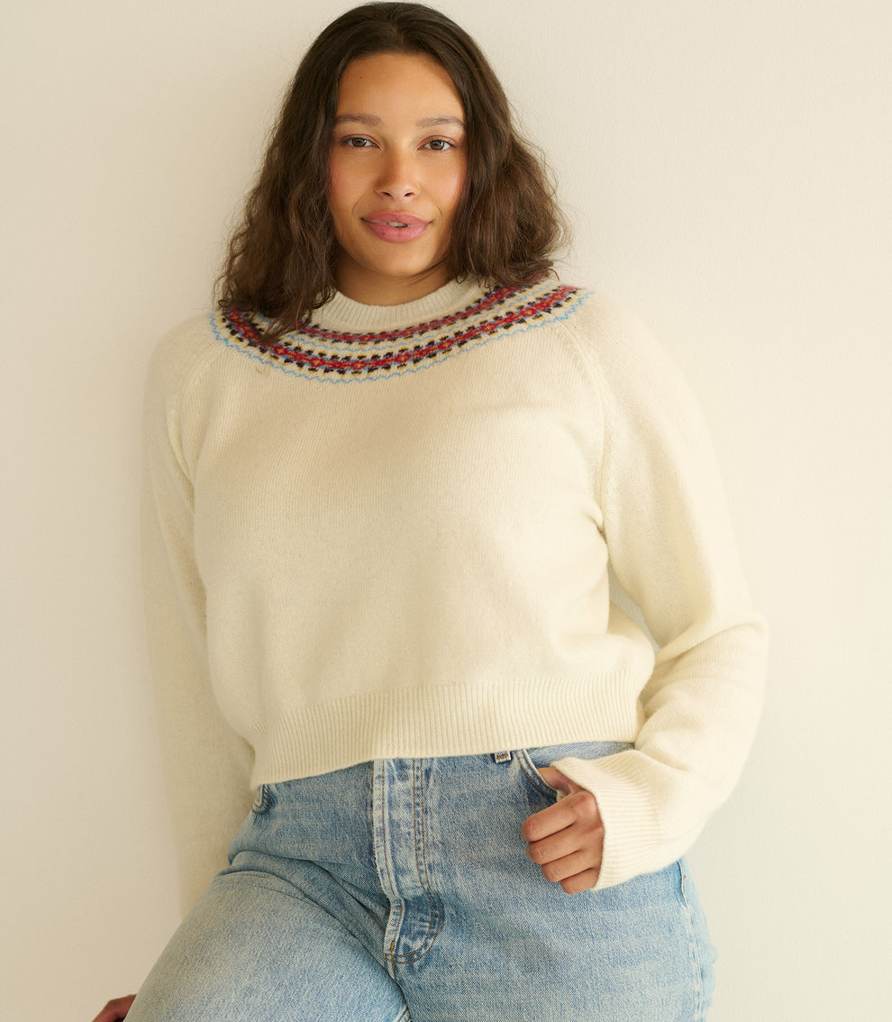 Boniface Sweater - Ivory Annecy Fair Isle | DÔEN