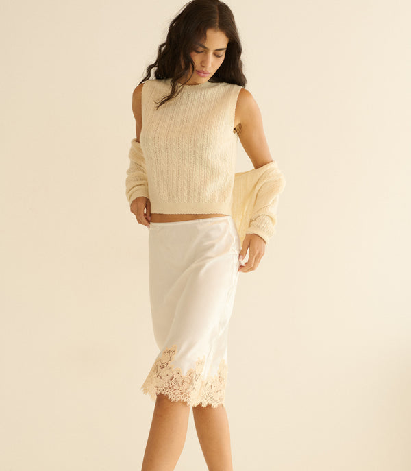 Louden Cashmere Cable Top - Dogwood | DÔEN
