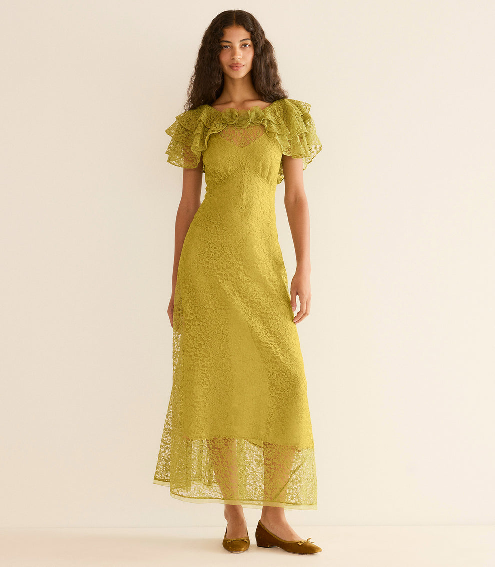 Nevara Dress - Green Tea | DÔEN
