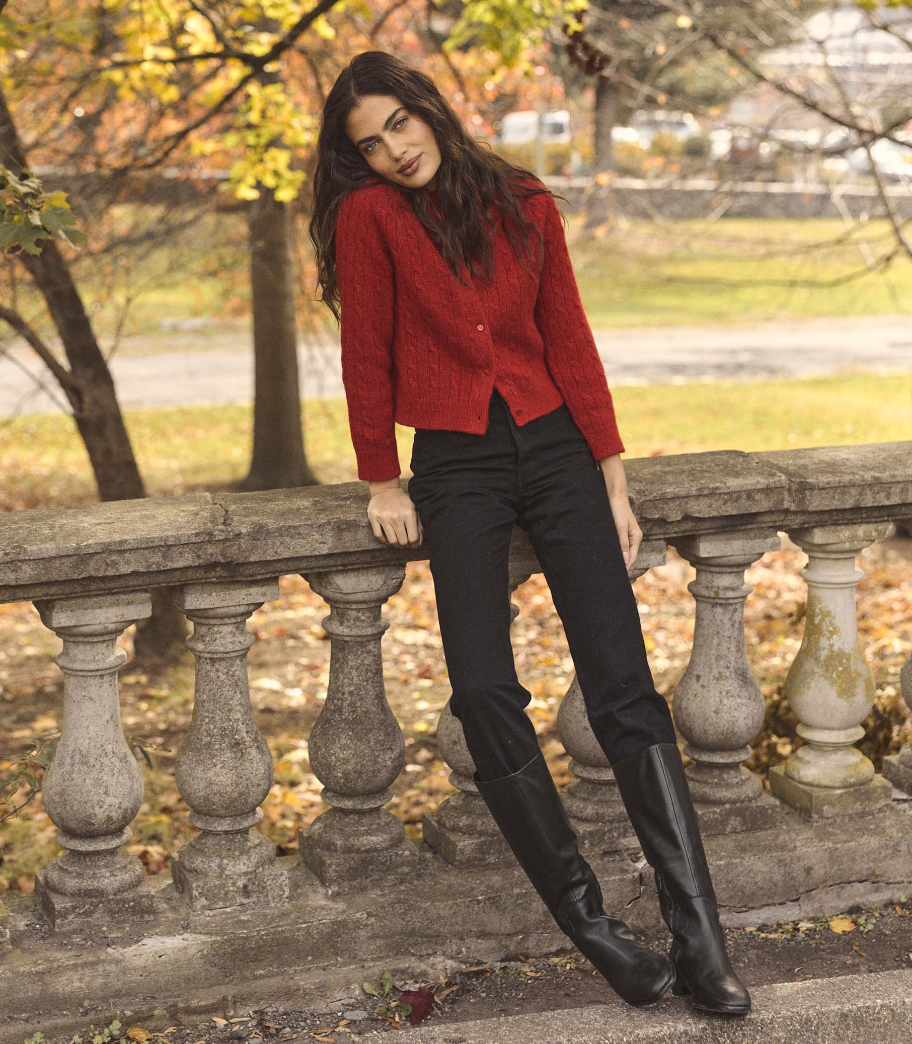 Penrose Cardigan - Cerise | DÔEN
