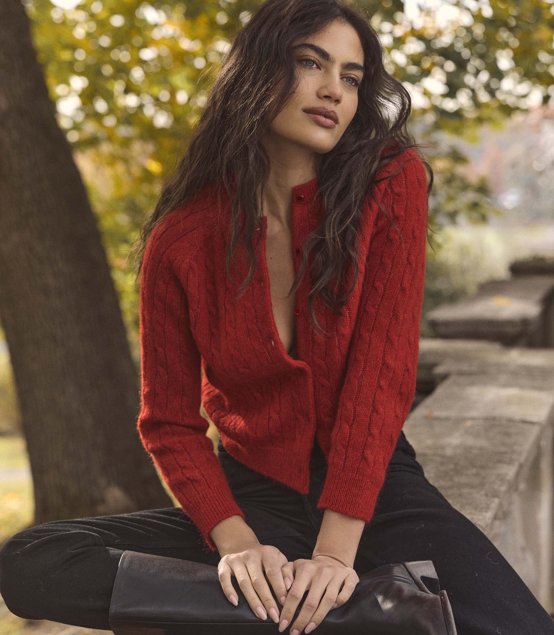 Penrose Cardigan - Cerise | DÔEN