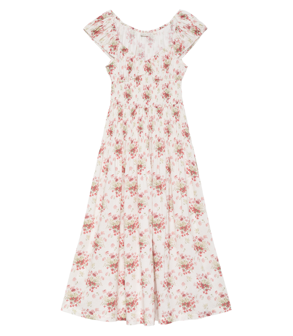 Quinette Dress - Ivory Lantana Floral | DÔEN